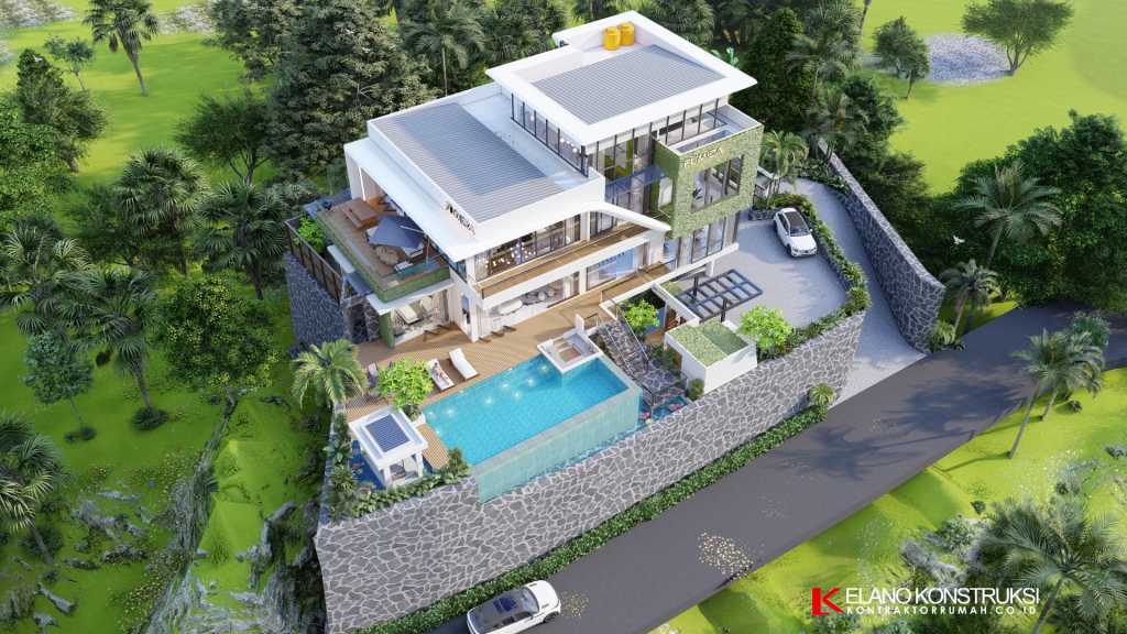 Desain Villa Minimalis Modern Bapak Aman Bogor 23,04 X 40,1 M | ELANO ...