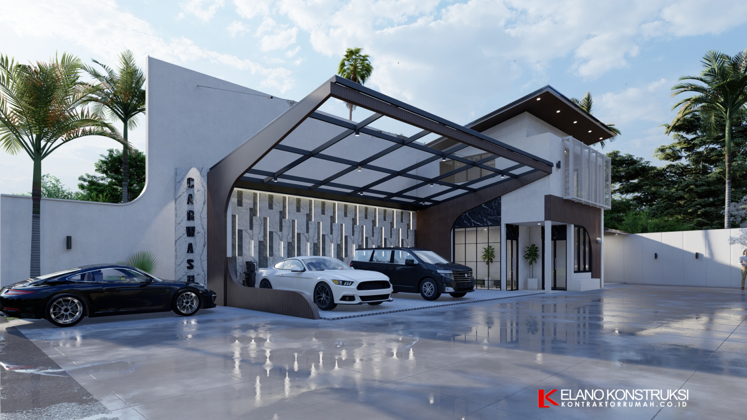 Desain Carwash Tropis Modern Bapak Edison Jakarta 25 X 7 M | ELANO ...