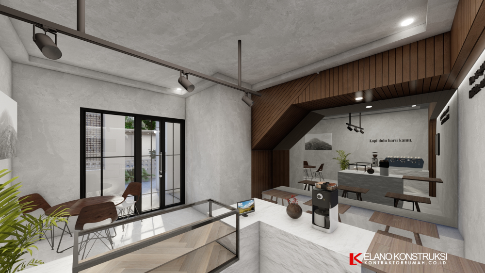 Desain Interior Café Dan Barbershop Minimalis Modern Bapak Edison ...